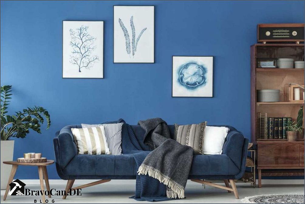 Faszinierend Wohnzimmer Blaue Wand Fotos