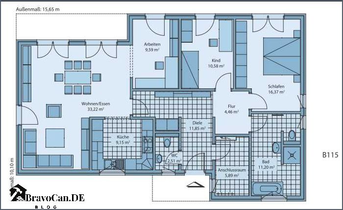 Grundriss Bungalow 150 Qm