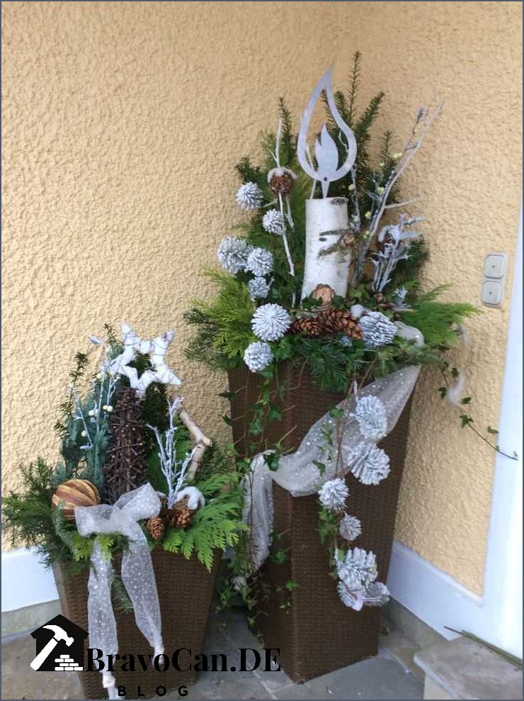 Elegantes Deko Vor Der Haustur Aus Holz Bild