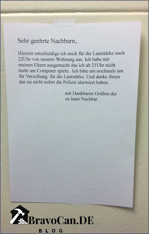 Entschuldigung Nachbarn Wegen Baularm