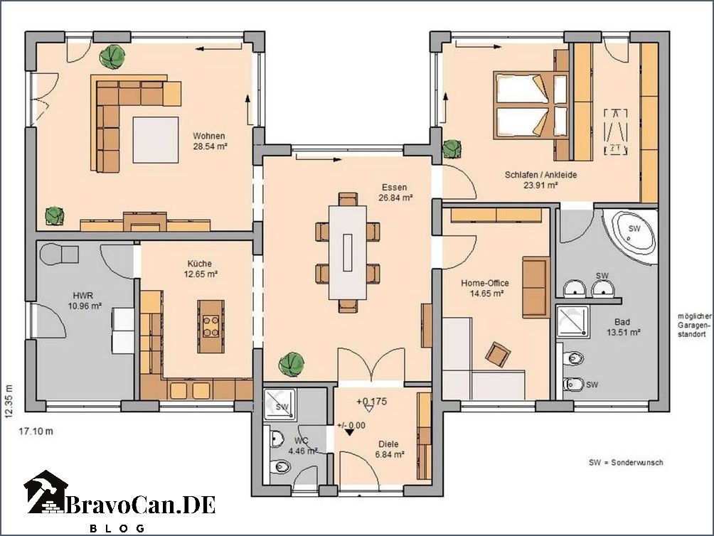 Grundriss Bungalow 150 Qm