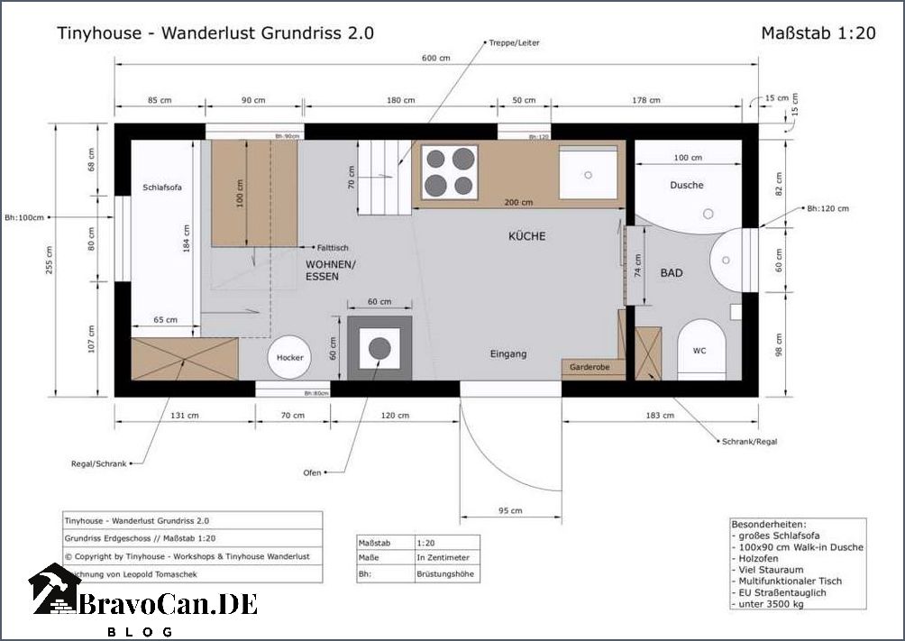 Tiny House Grundriss Planung und Gestaltung für kleine Wohnungen – Bravocan.DE